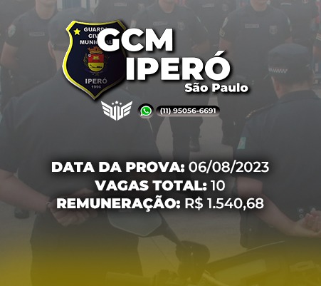 Concurso GCM Iperó SP - Curso Palestra Gratuita