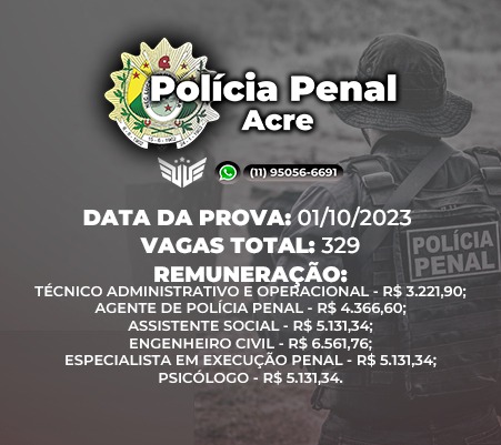 Concurso Polícia Penal AC - Curso Palestra Gratuita
